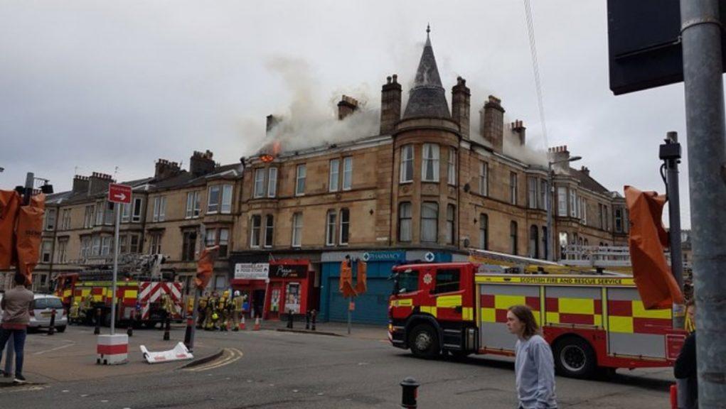 Crews battle fire as blaze tears through building | STV News