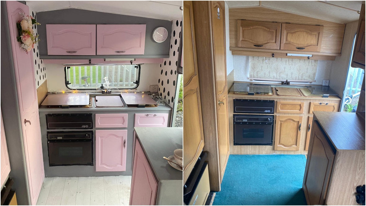 Couple give £800 caravan colourful makeover in just a week | STV News