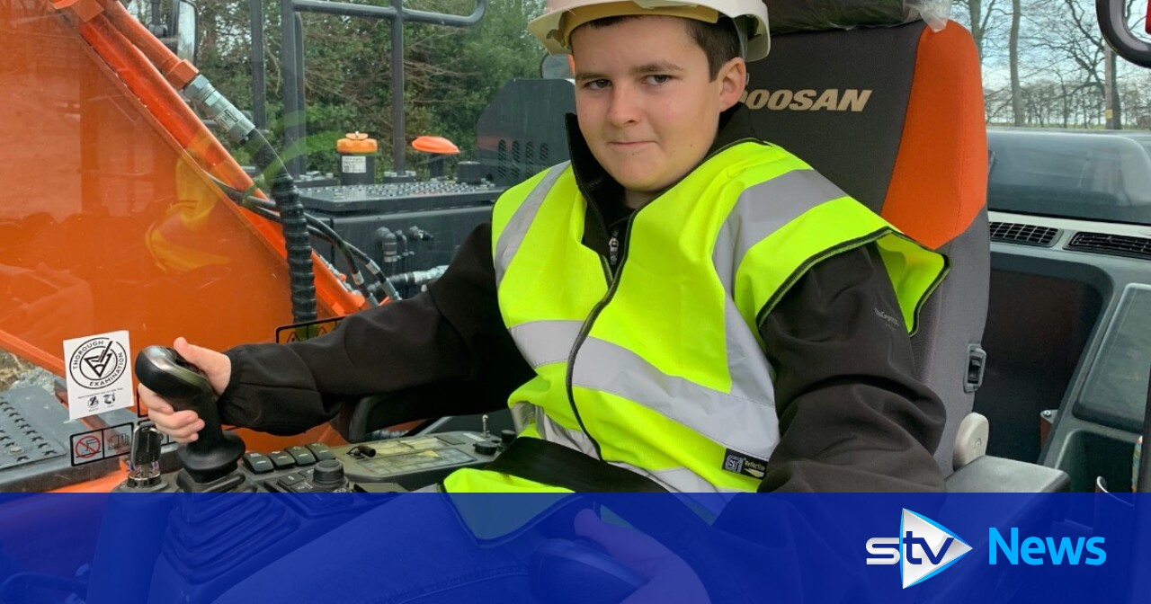 Thirteen-year-old boy becomes country's youngest digger driver | STV News