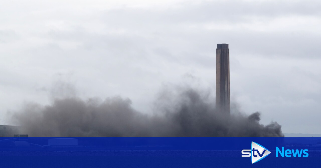 Power station demolition work sees boiler house razed | STV News