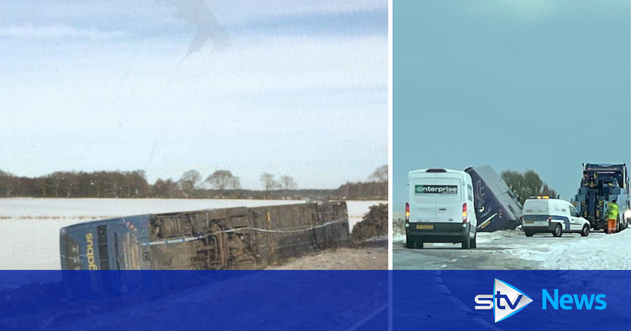Bus crashes and other overturns after heavy snow drift | STV News