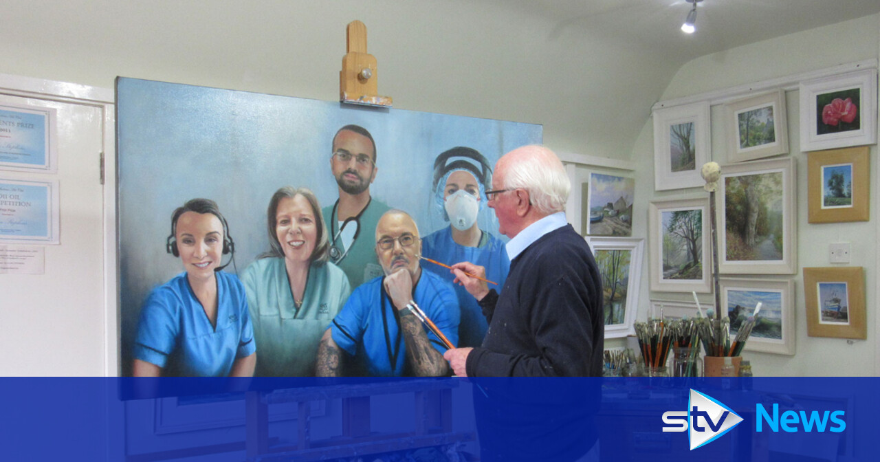 NHS frontline heroes portrait marks anniversary of lockdown | STV News