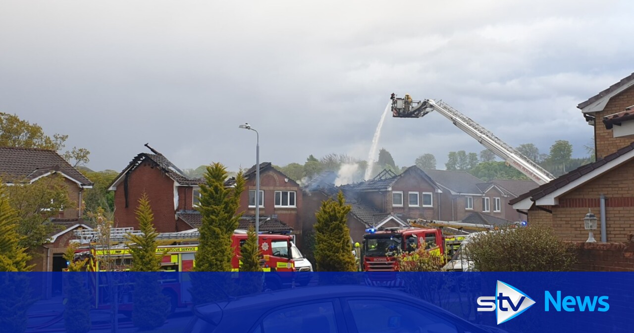 Crews tackle blaze as houses engulfed by well developed fire | STV News
