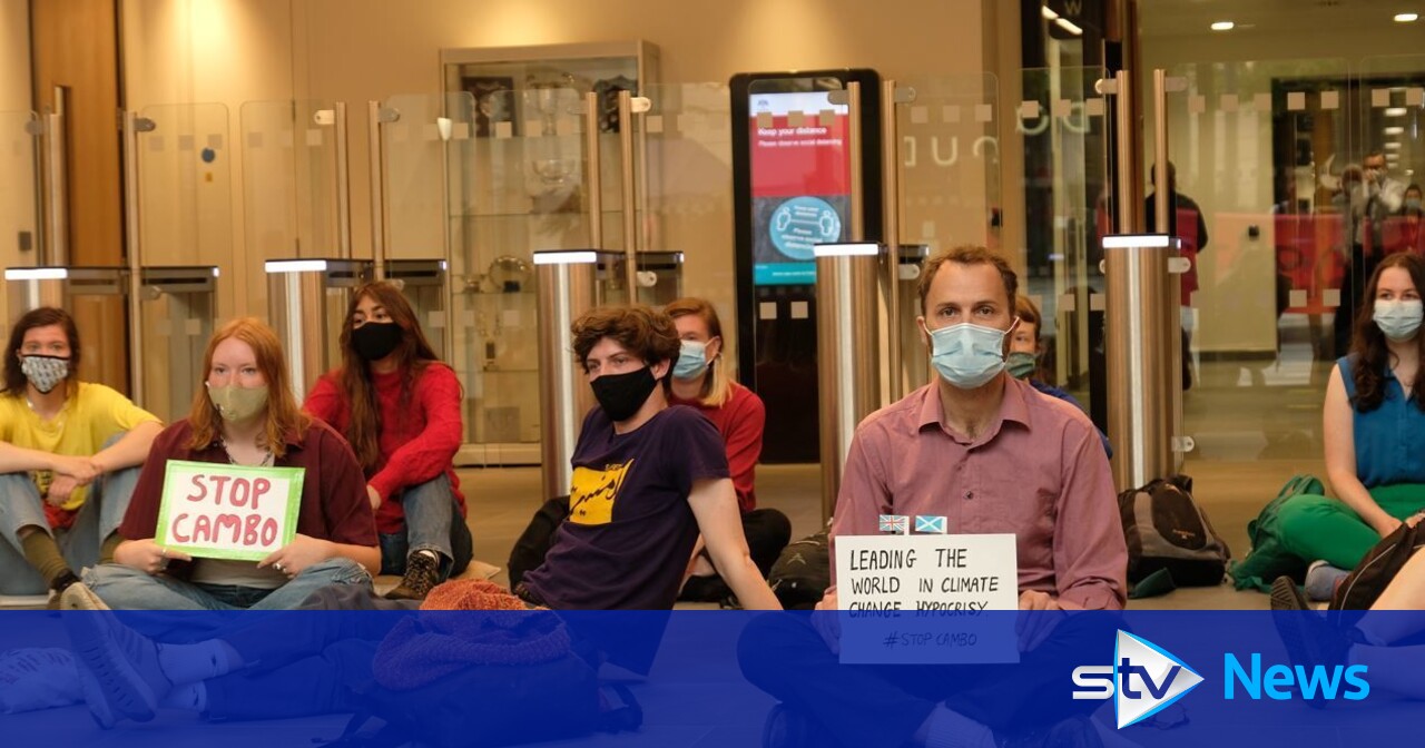 Activists protest in government building over new oilfield | STV News