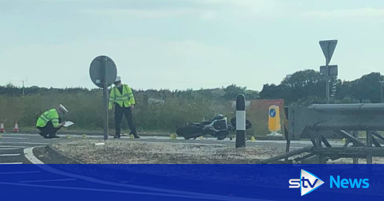 A90 closed after van and motorbike crash with two in hospital | STV News