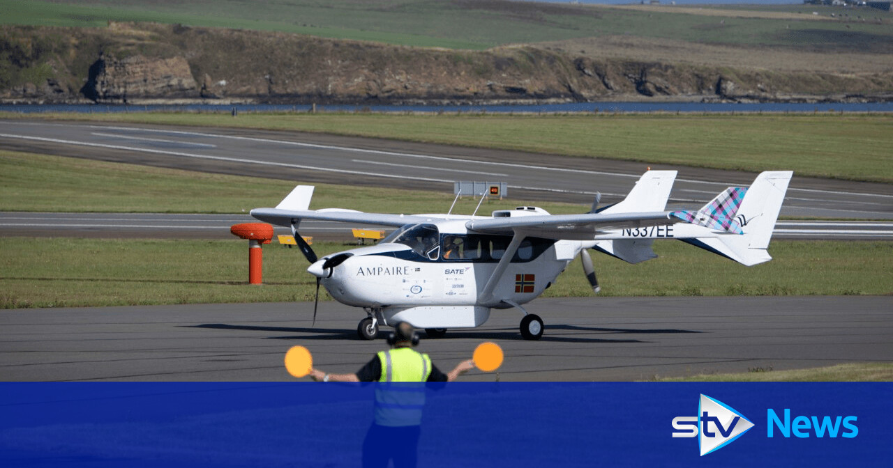 Scotland's first electric plane launches from Orkney to Wick | STV News