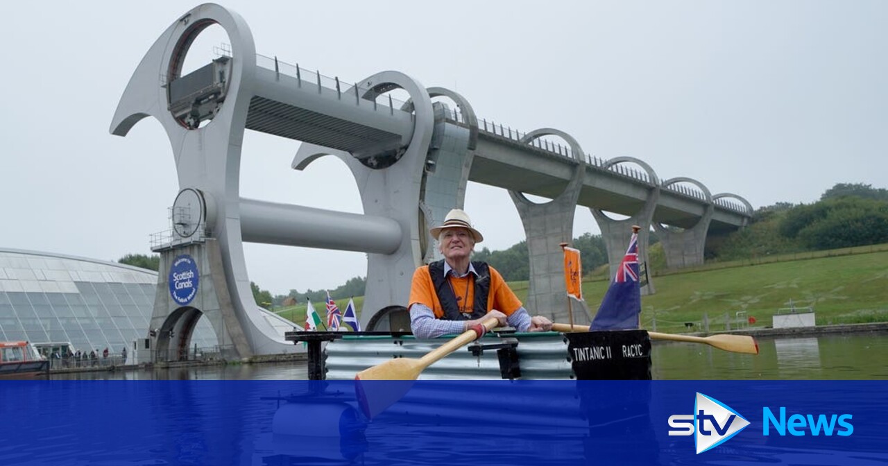Charity hero rows 100 miles across UK in home-made tin boat | STV News