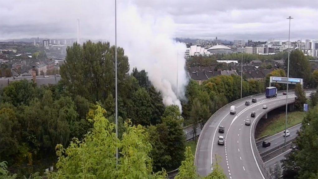 Lorry goes up in flames as M8 closed near M74 junction | STV News