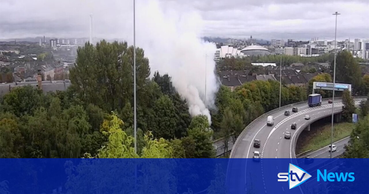 Lorry goes up in flames as M8 closed near M74 junction | STV News