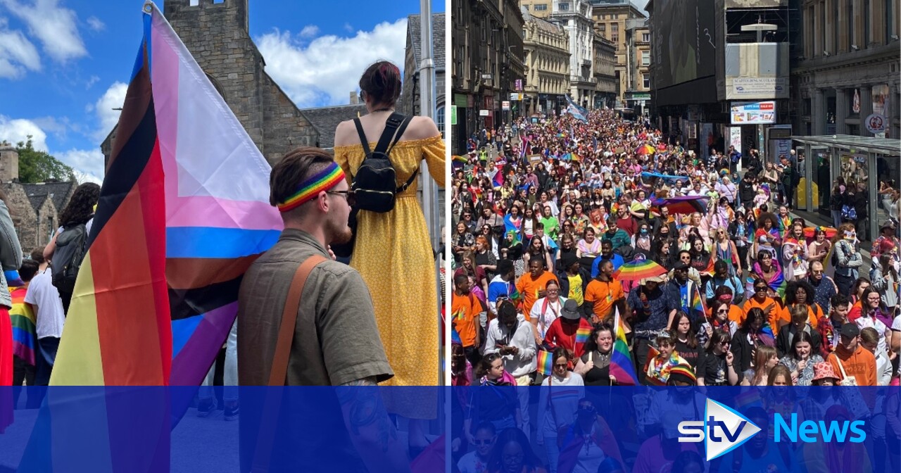 Thousands take part in marches through Glasgow and Edinburgh for Pride ...