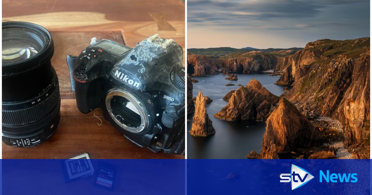 Camera which fell off Mangersta cliffs retrieved by abseiler and ...