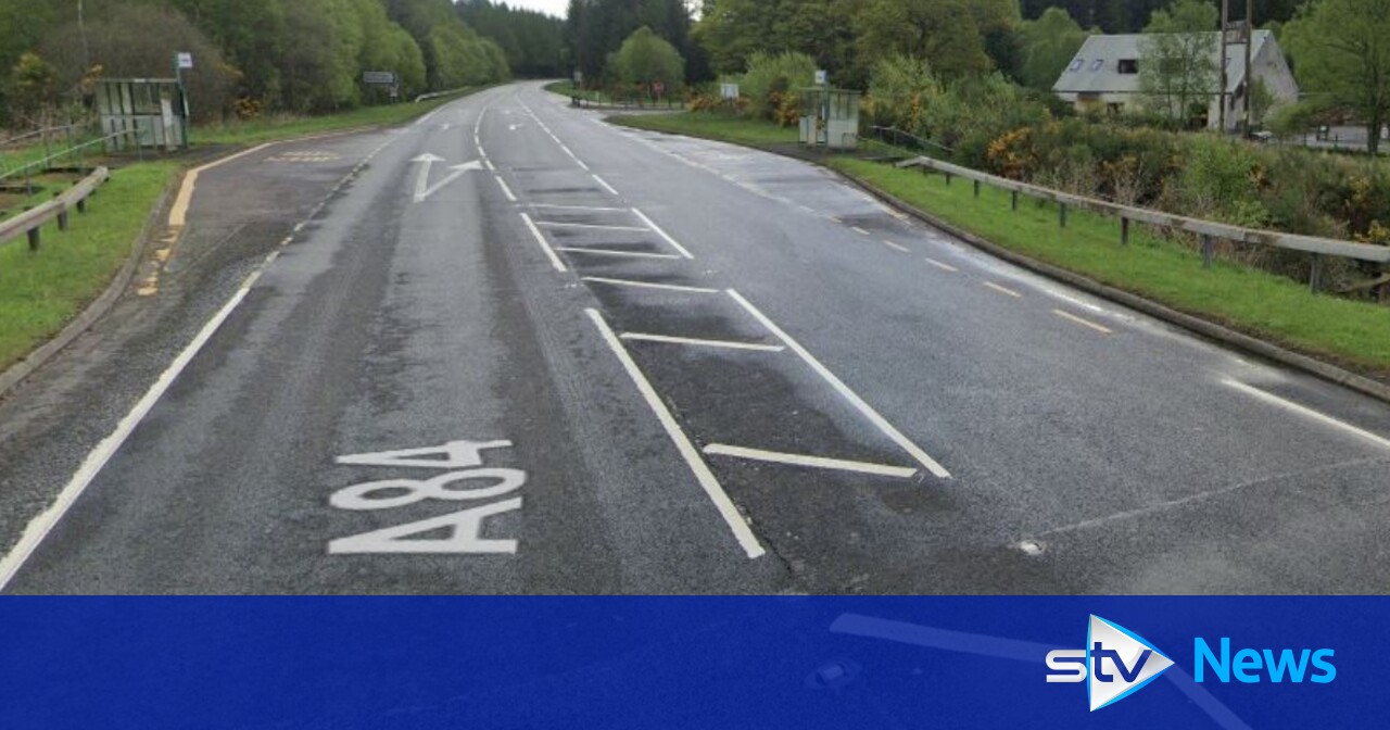 Two fighting for life after van collides with car on A84 near ...