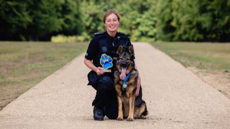 Retired police dog Luna awarded national honour for saving lives in ...