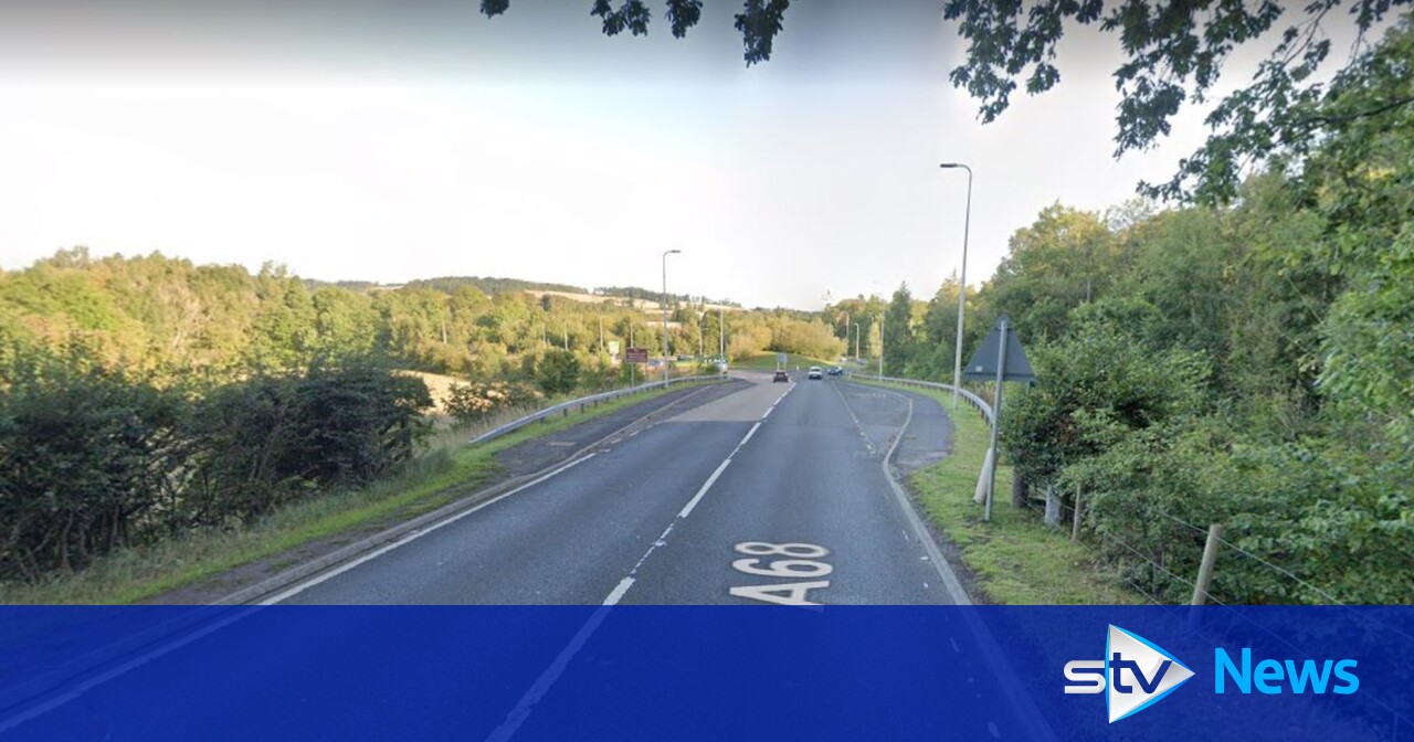 Major road closed as four people taken to hospital after A68 crash in ...