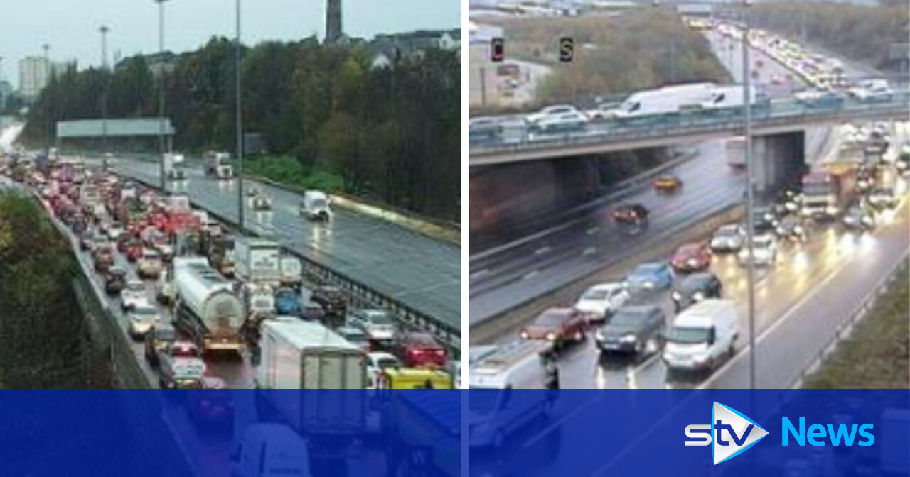 M8 blocked causing traffic disruption with long tailbacks in Glasgow ...