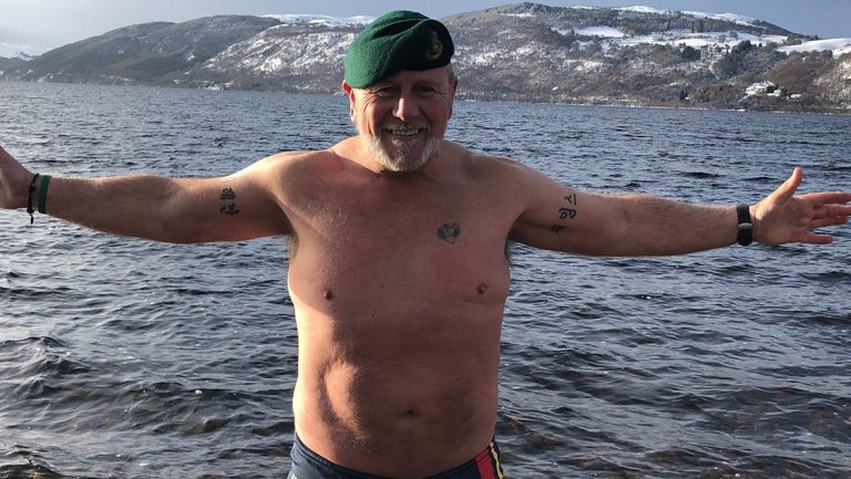 Ex-Royal Marine Tim Crossin takes Loch Ness plunge in the Highlands as ...