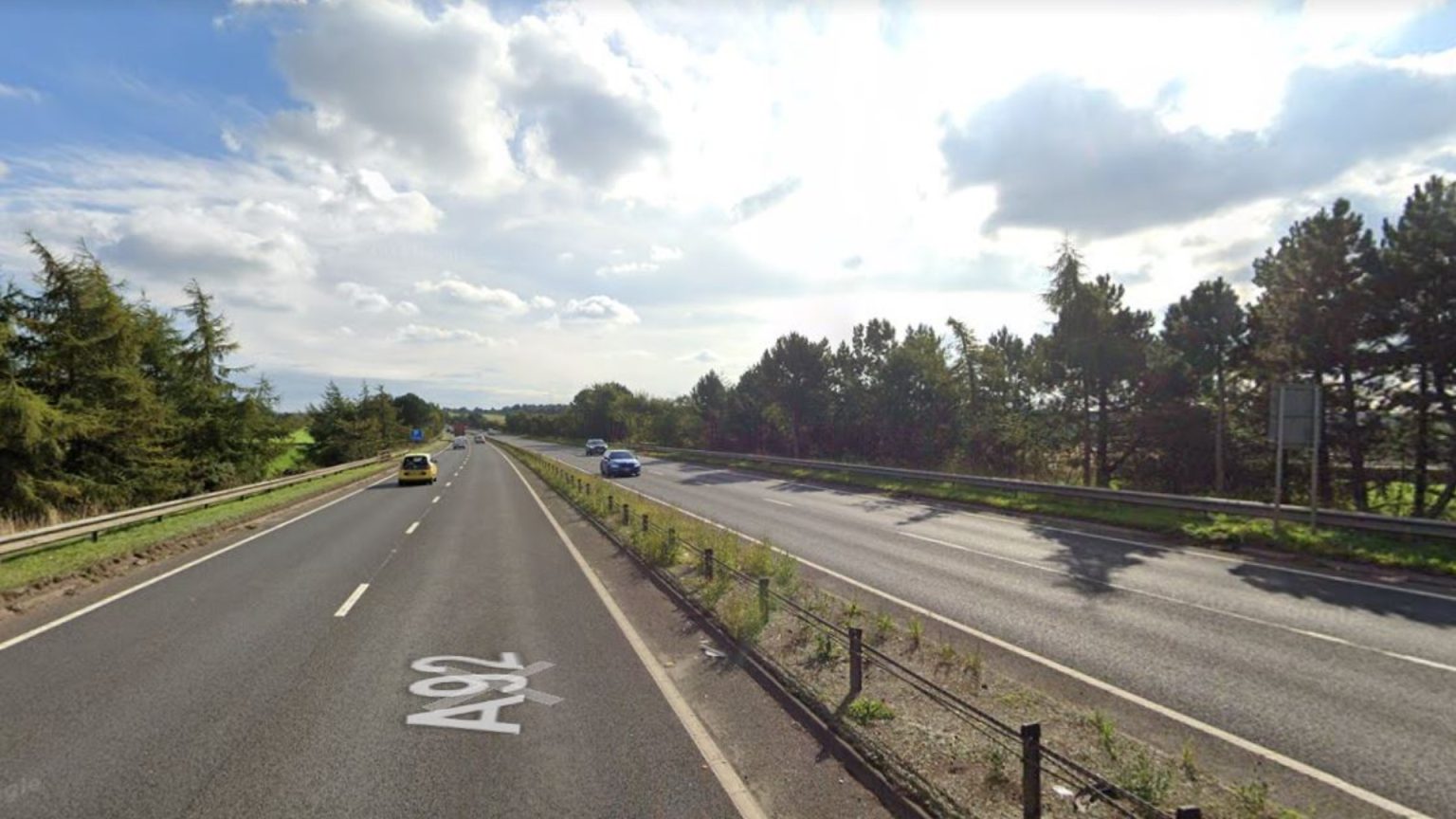 Emergency services attend serious crash as major road A92 closed near ...