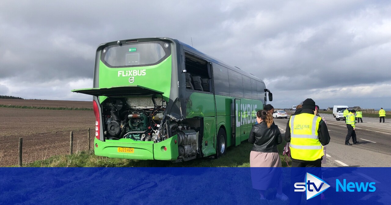 Traffic at standstill as crash on A92 at Bridge of Muchalls between bus ...