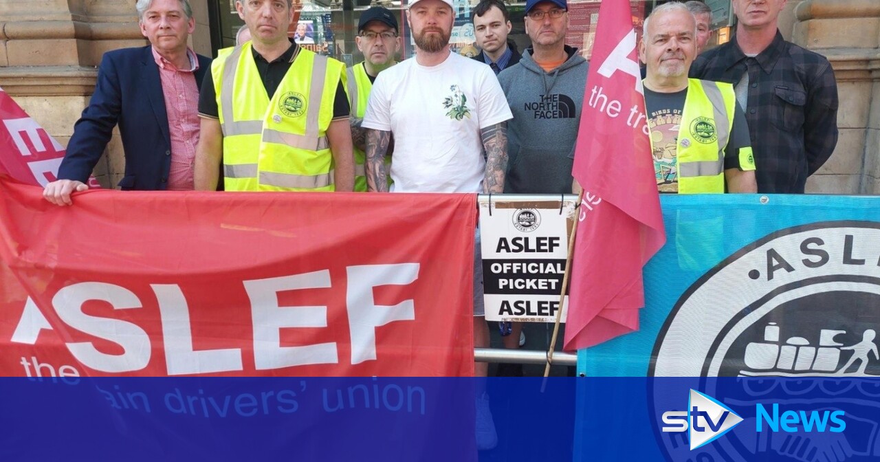 Train drivers join picket lines in Scotland as strikes shut stations ...