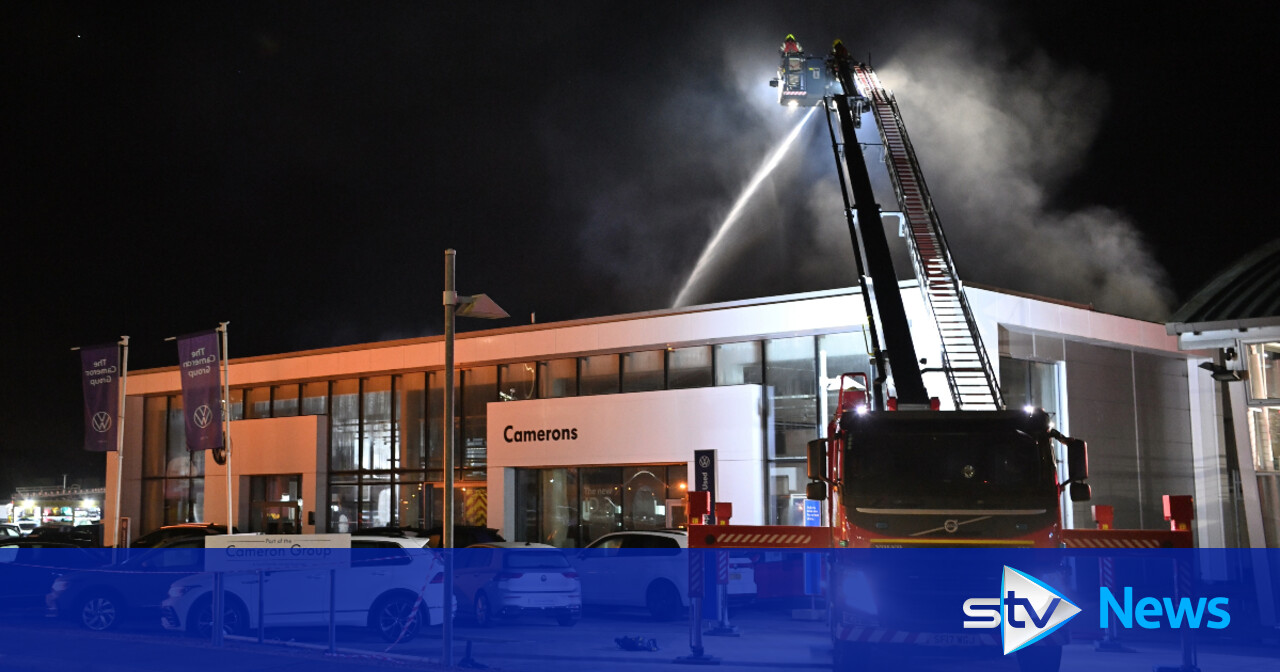 Firefighters tackle blaze at car dealership overnight in Perth | STV News