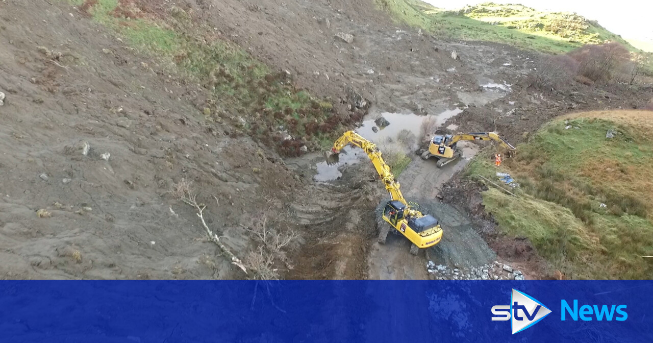 Emergency road to be built along the A816 after landslide cuts off ...