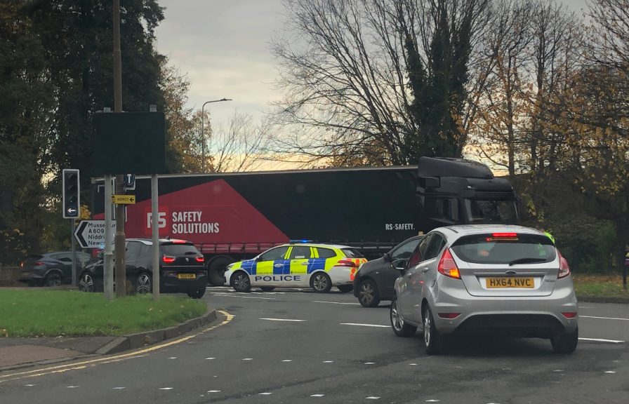 Police assist RS Safety Solutions lorry after it became 'stuck at ...