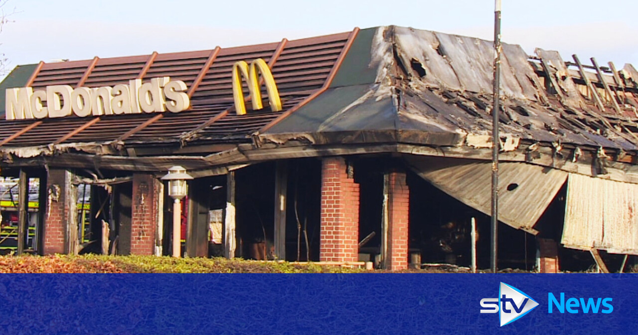 Pictures show aftermath inside Monifieth McDonald's restaurant gutted by huge fire | STV News