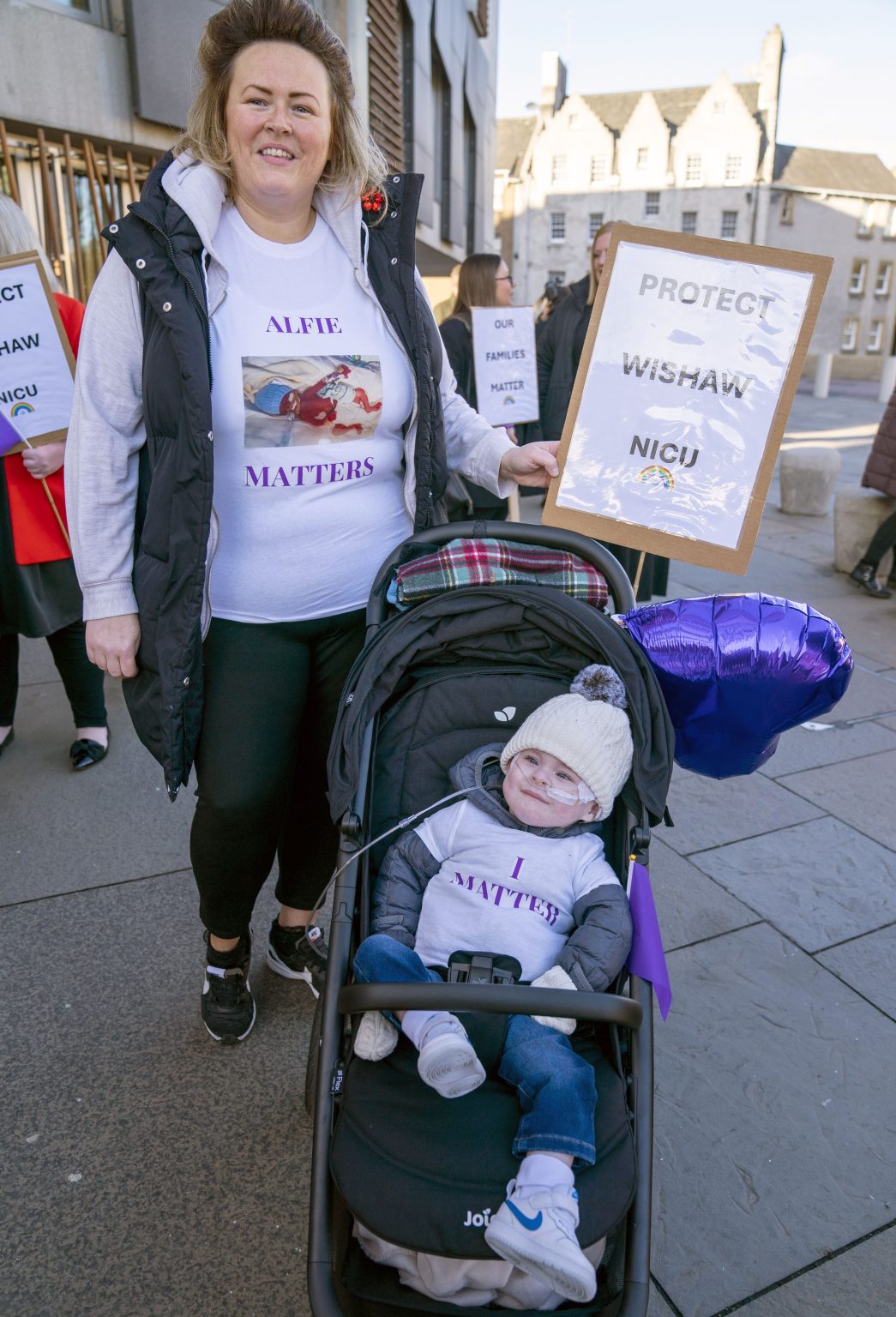 Mothers of premature babies protest plans to downgrade neonatal unit at ...