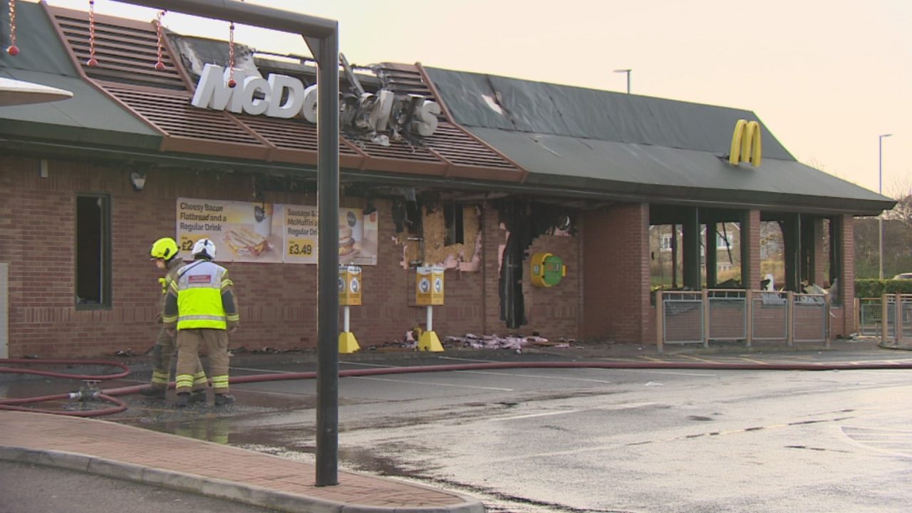 Pictures show aftermath inside Monifieth McDonald's restaurant gutted by huge fire | STV News