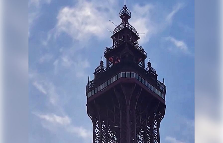 Blackpool Tower fire: Police reveal 'flames' are 'orange netting' | STV ...