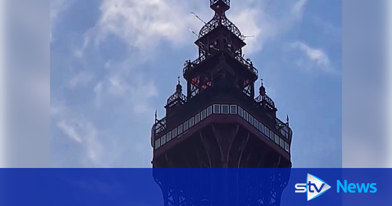 Blackpool Tower fire: Police reveal 'flames' are 'orange netting' | STV ...