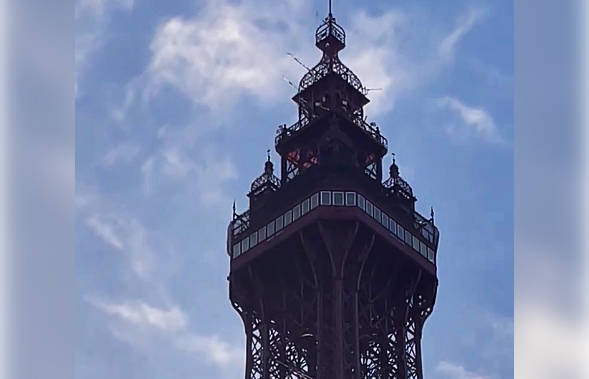 Blackpool Tower fire: Police reveal 'flames' are 'orange netting' | STV ...