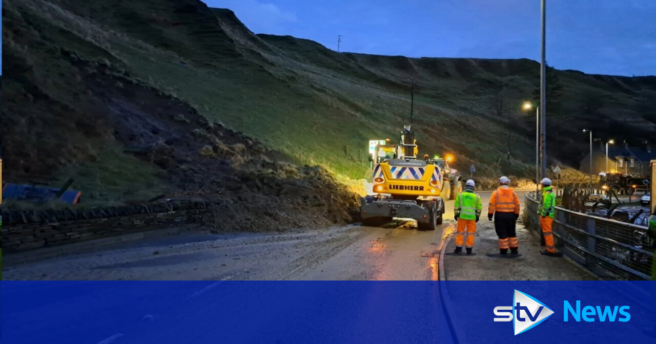 Work begins to clear A9 landslide as roads remain closed after Storm ...