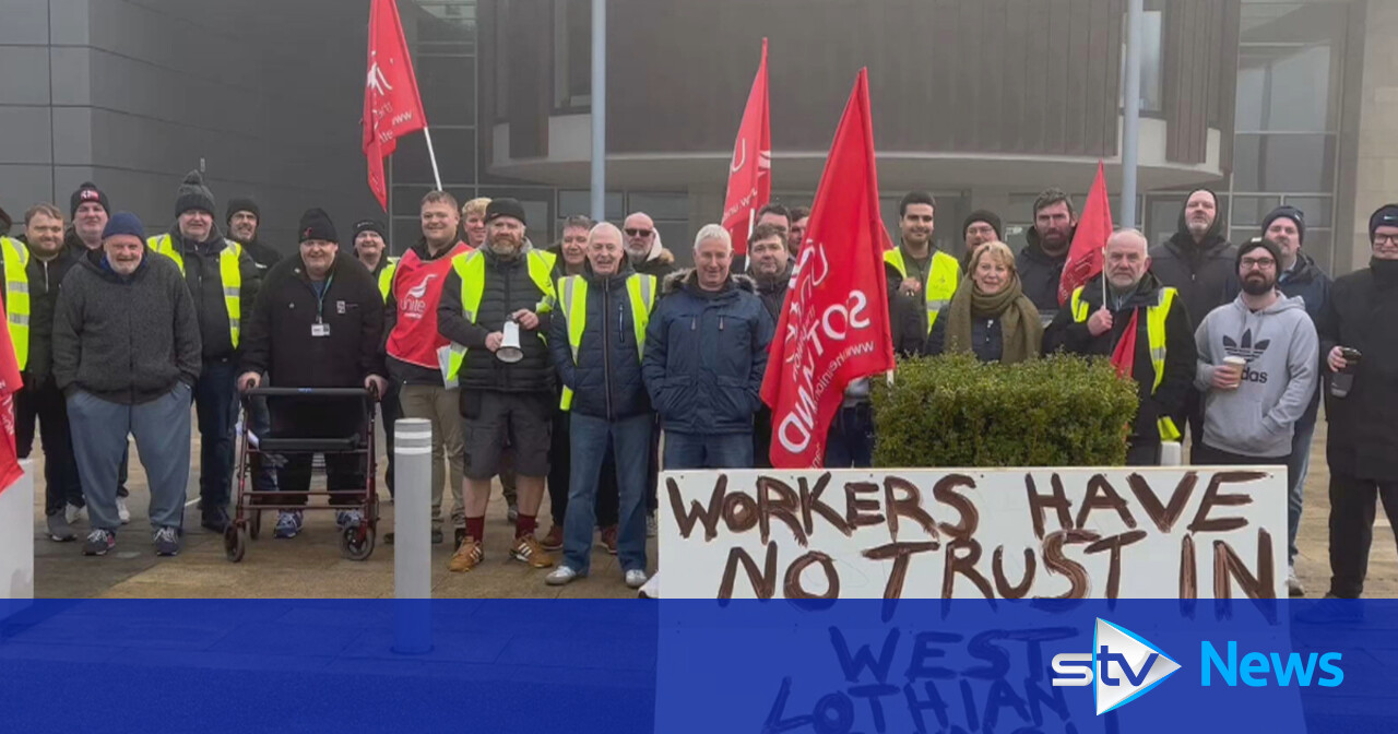 West Lothian joiners, bricklayers and electricians strike over council ...