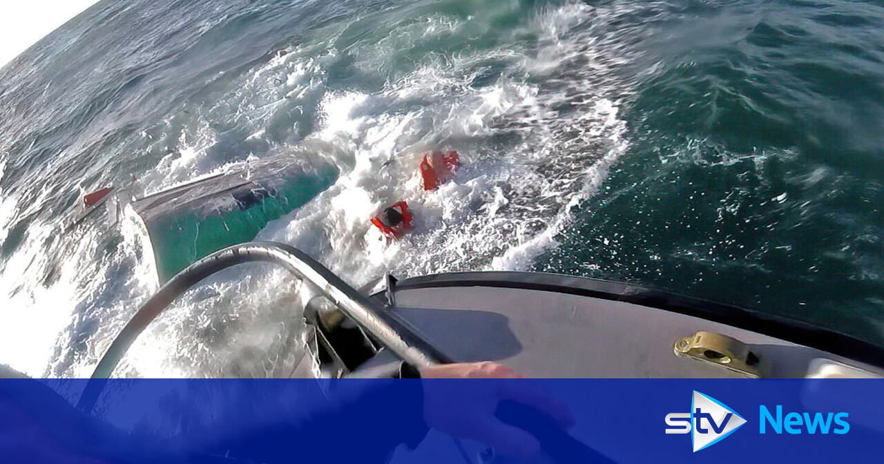 Fishermen rescued from sinking boat after capsizing in strong winds off ...
