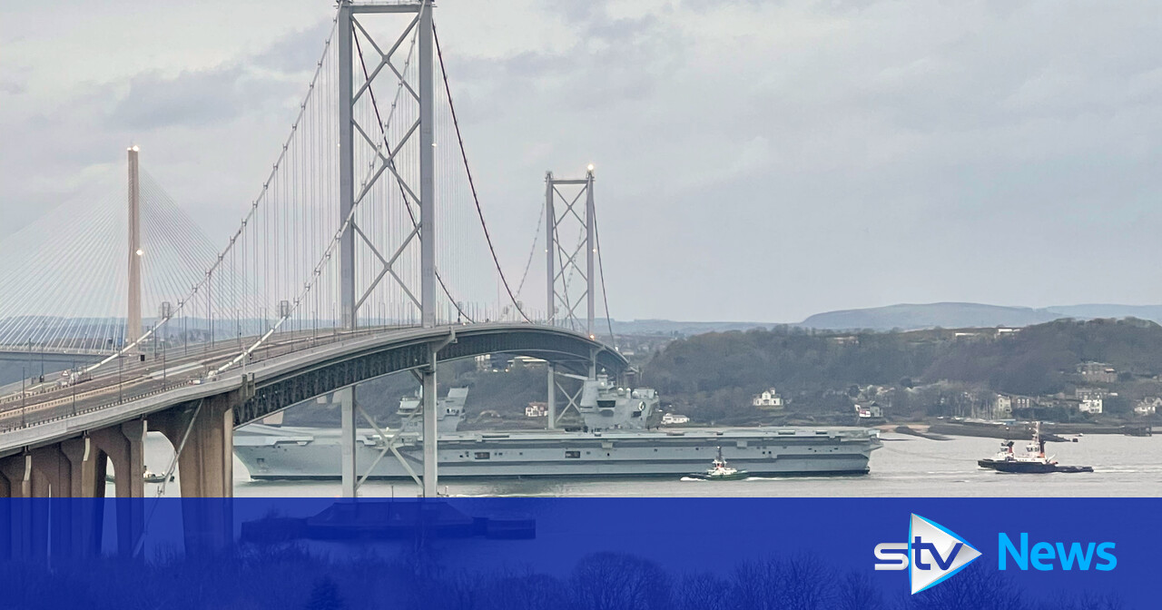 Royal Navy's largest and most powerful warship sails under Forth ...