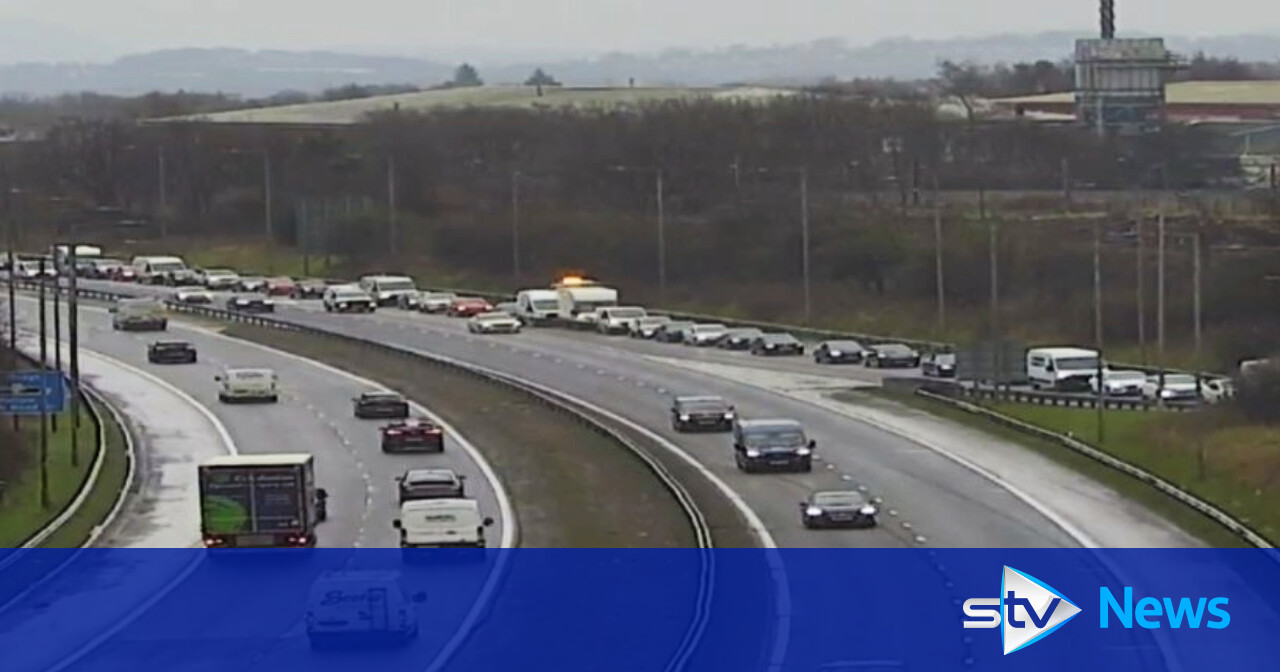 Van catches fire causing rush hour tailbacks on M8 | STV News