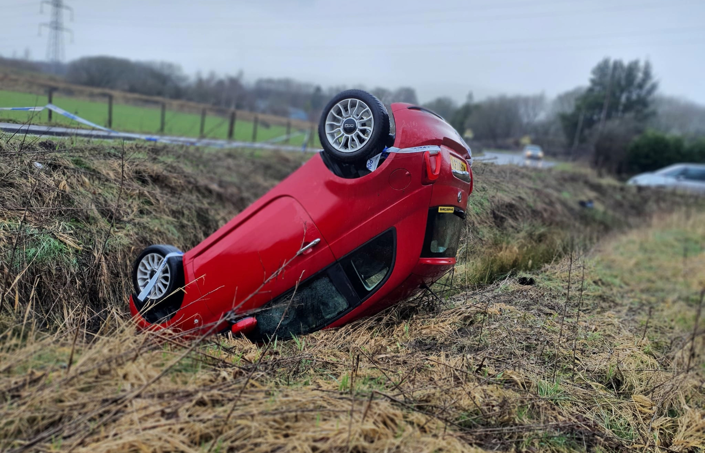 Woman crawled out of wreckage after car flipped into a ditch in ...