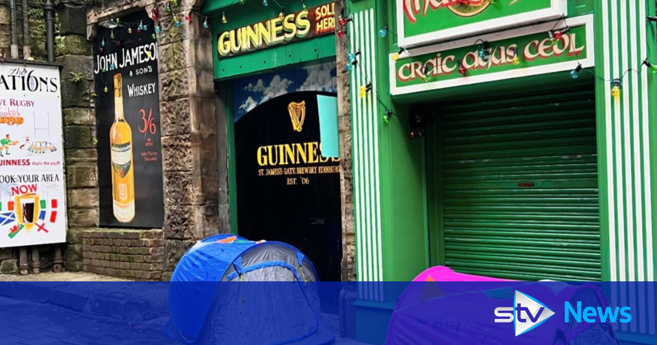 Eager St Patrick's Day revellers camp overnight outside Edinburgh Irish ...