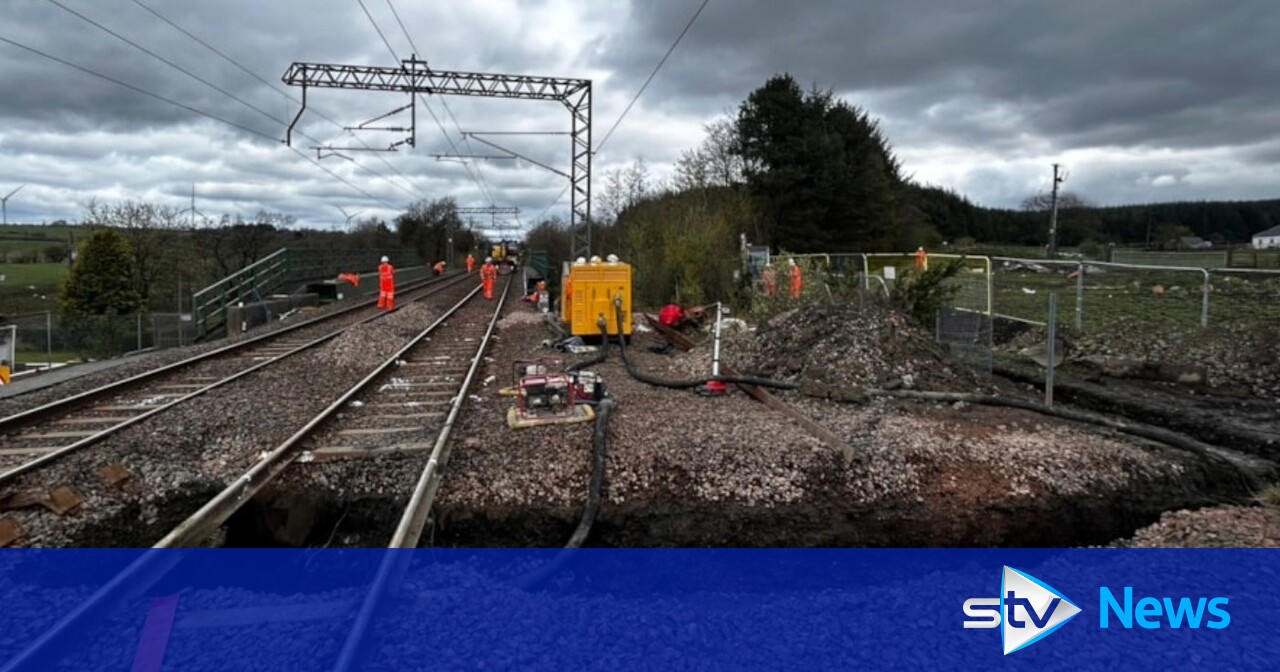 Train line to remain closed after massive sink hole appears under ...