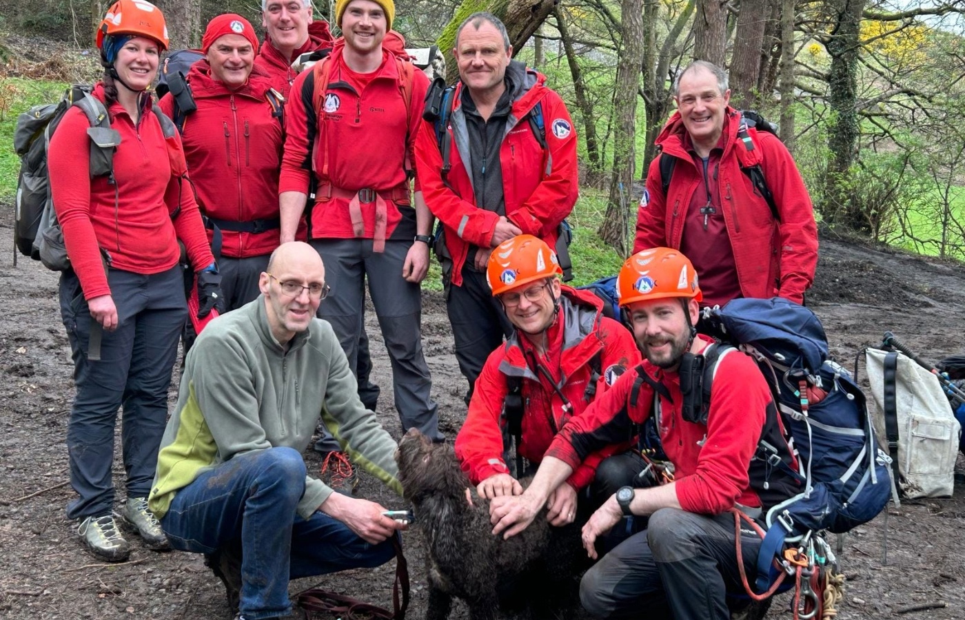 Dog rescued by mountain rescue team after falling into gorge on morning ...