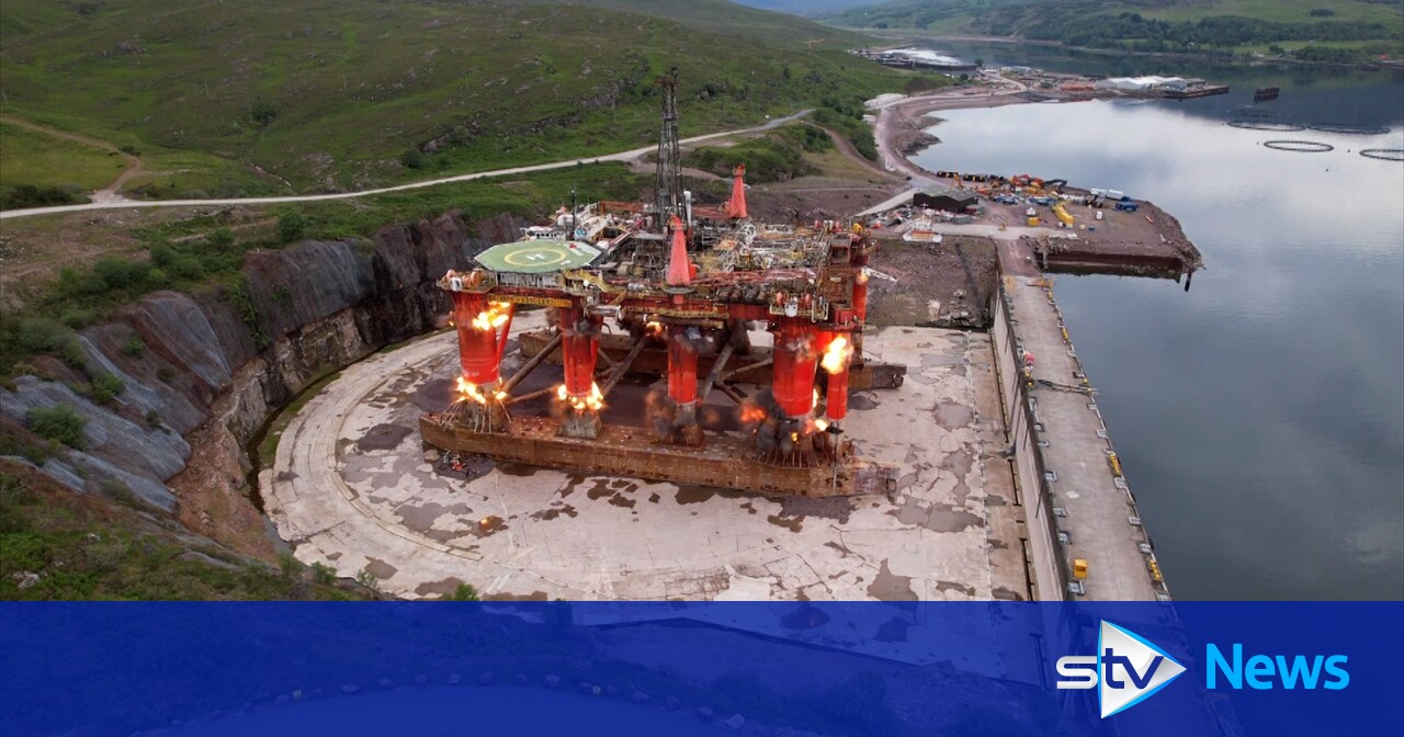 Decommissioned North Sea oil rig brought down in controlled explosion ...