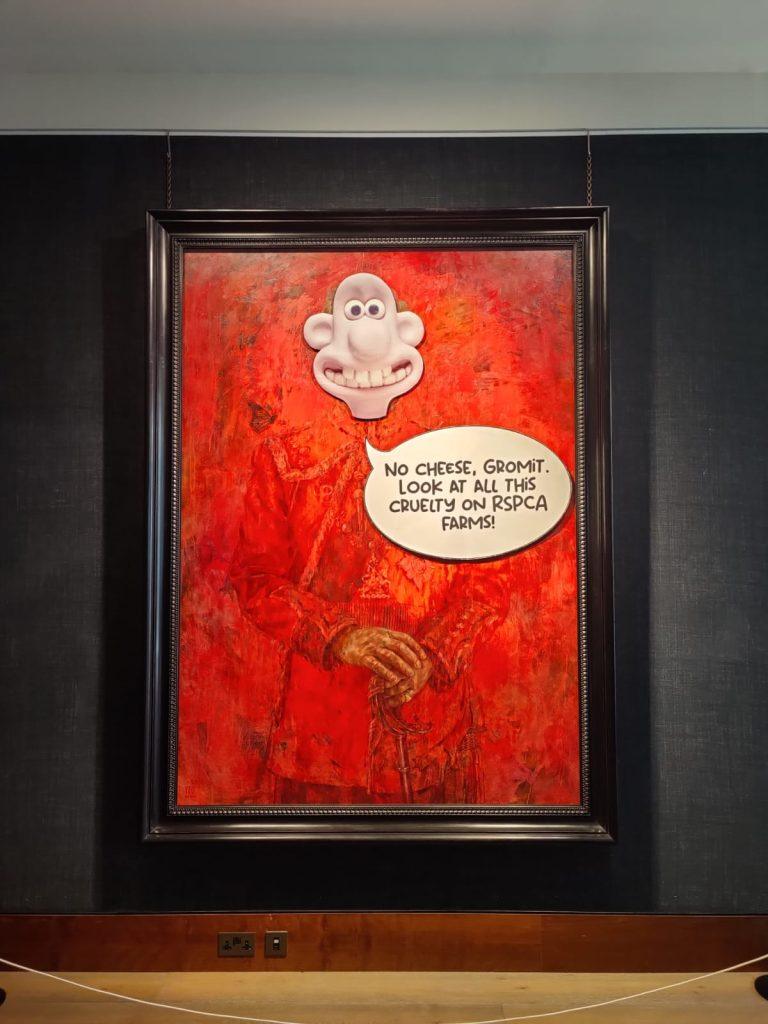 King’s face replaced with Wallace and Gromit character in animal rights ...
