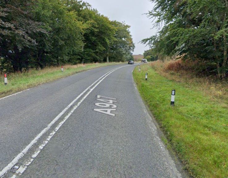 Two people taken to hospital following crash on A947 near Fyvie in ...