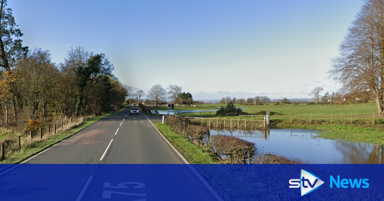 Two in hospital after three-vehicle crash on A75 near Collin closes ...