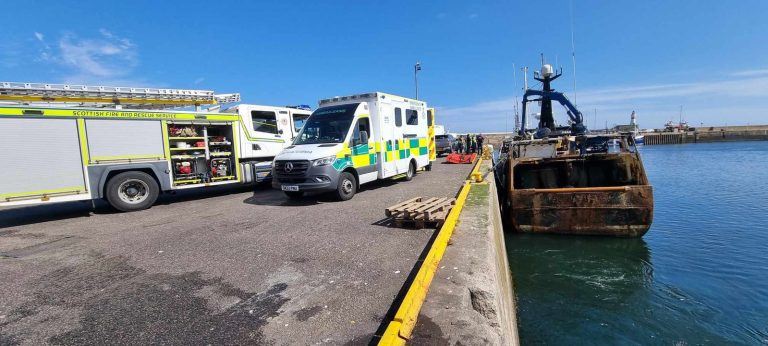 Man taken to hospital after three become unwell on boat at Fraserburgh ...