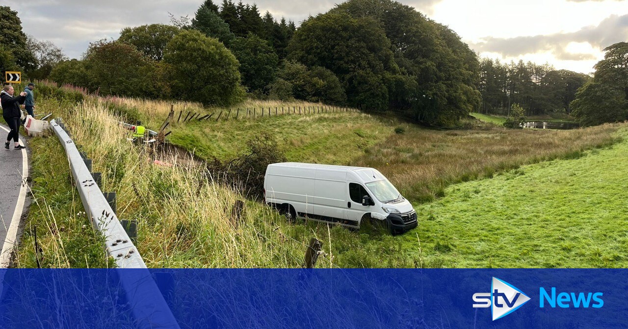 Van crashes through makeshift safety barrier at West Lothian 'accident ...
