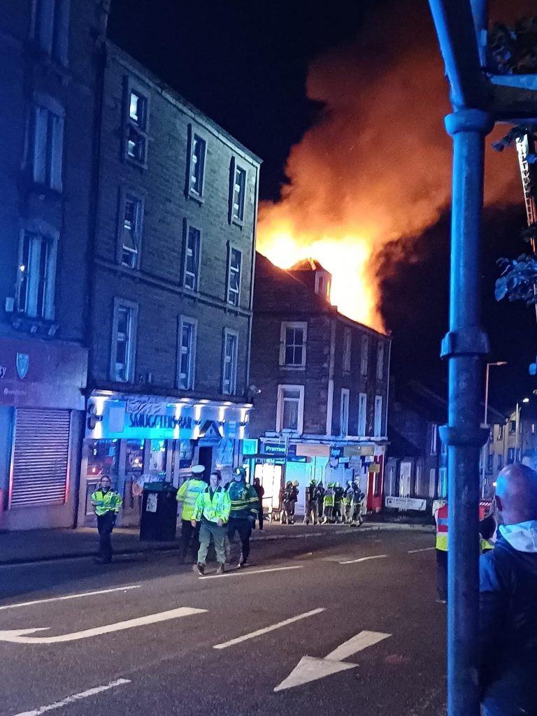 Crews battle blaze through the night after fire breaks out in Dundee ...