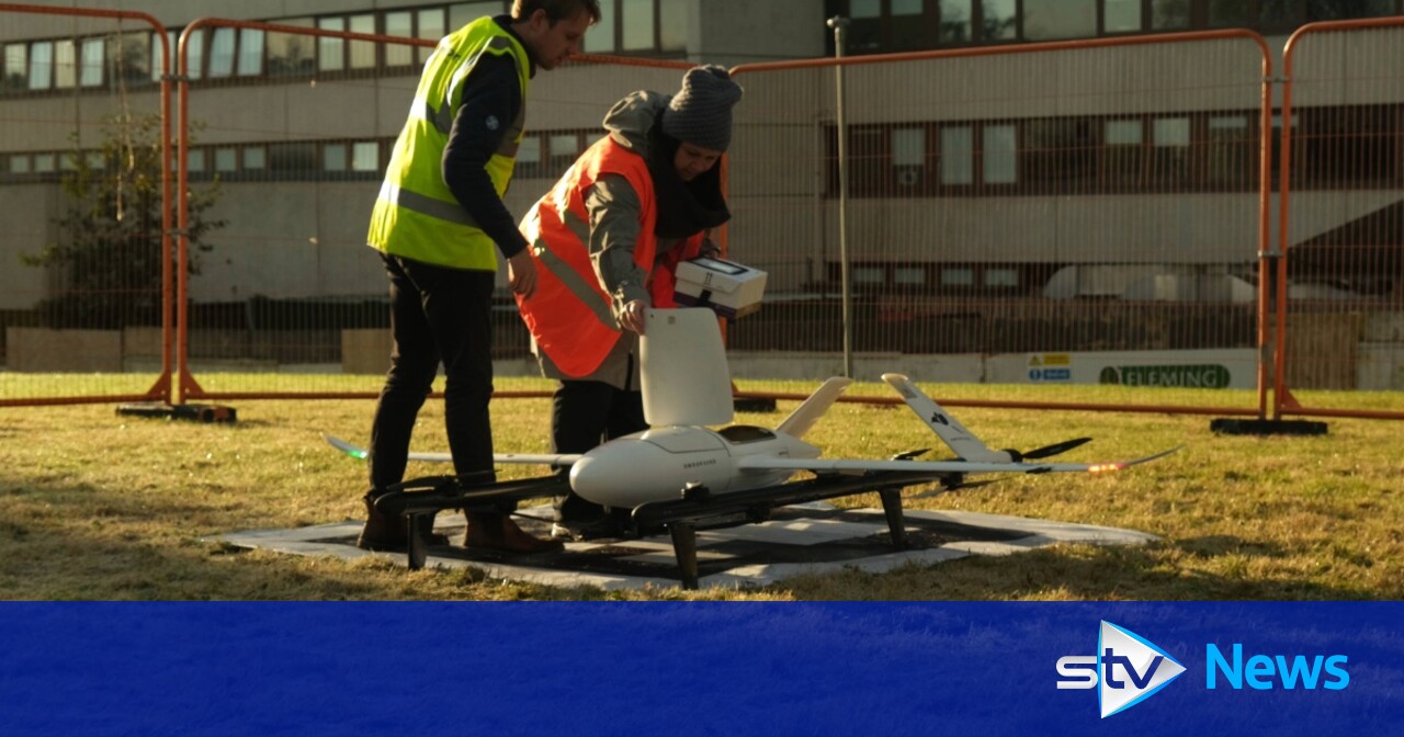 Drone carries NHS lab samples across Firth of Clyde in trial for remote ...