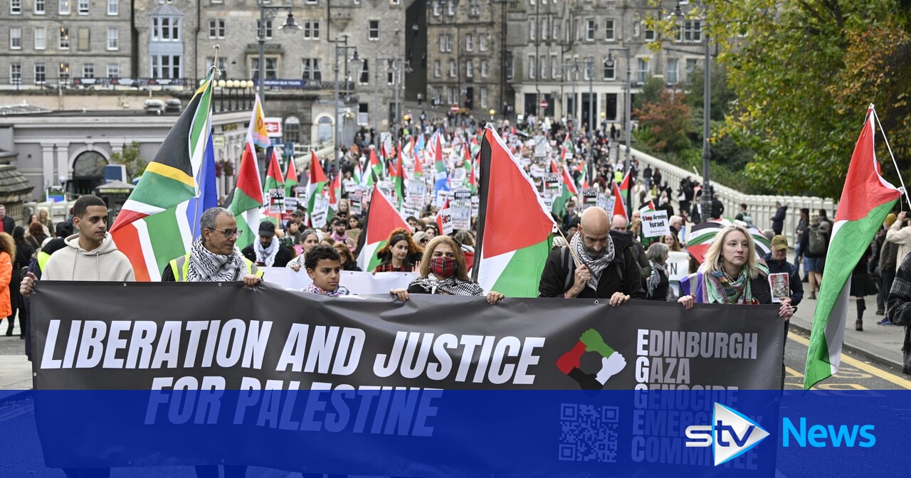 Thousands attend pro-Palestine demonstration in Edinburgh | STV News